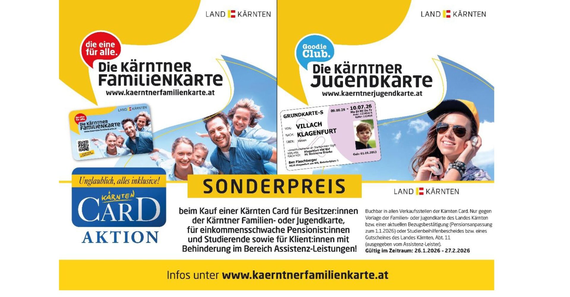 Vergünstigte Kärnten Card exklusiv für Kärntner Familien